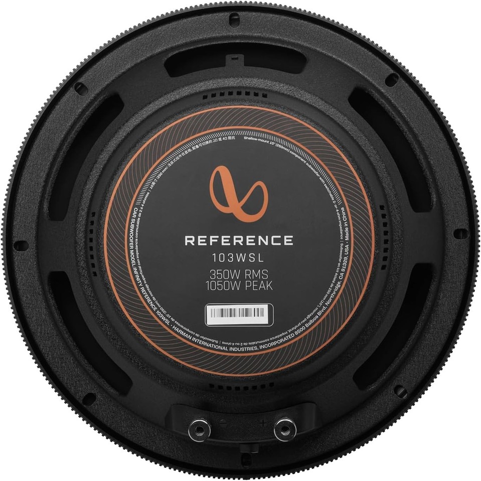 Infinity 103WSL 10" 1050W Peak Dual 2 or 4 Ohm Low Profile Car ...