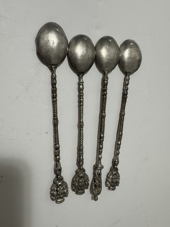Vintage Italian G. Bellini Silver Spoon Medusa Face Ornate Handle Italy ...