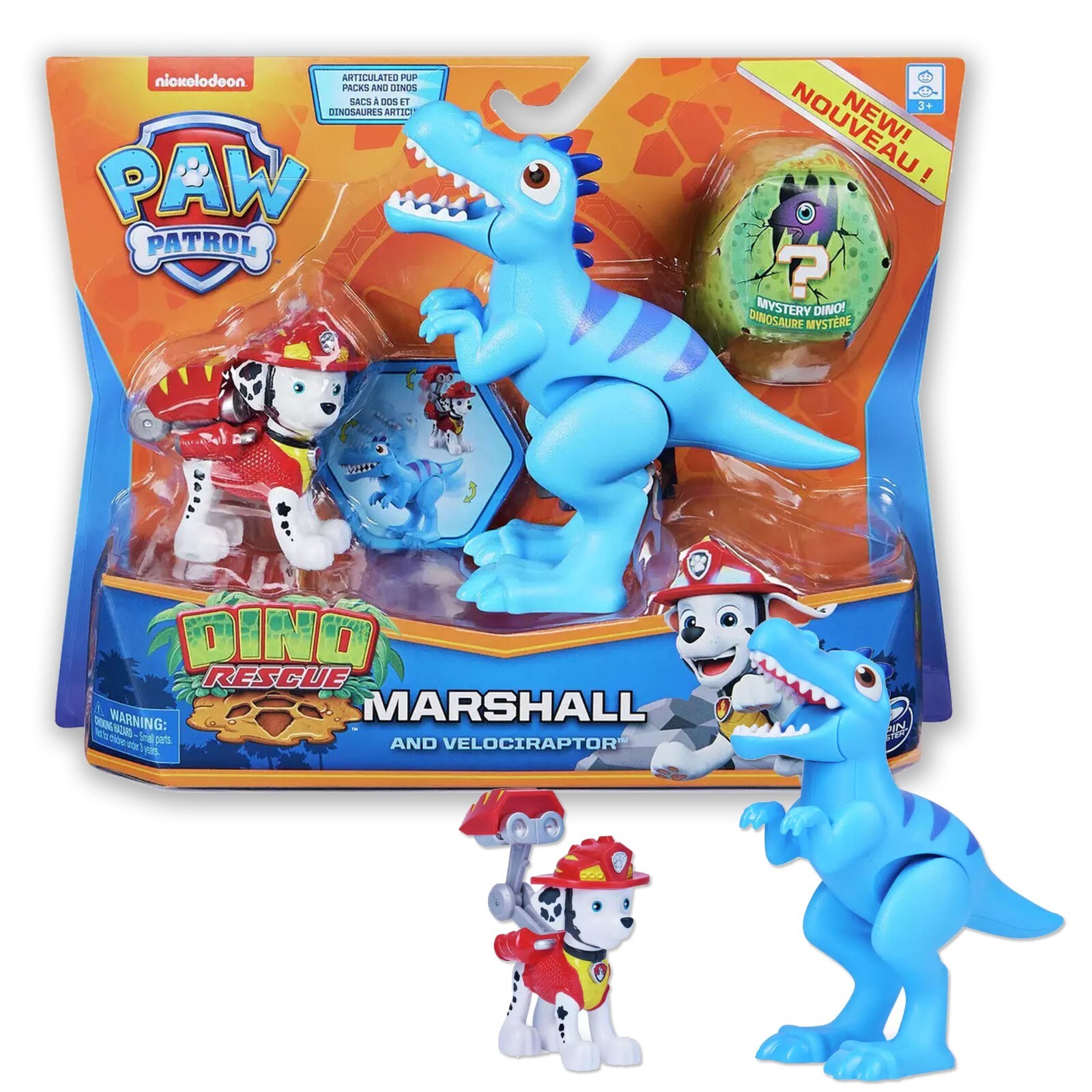 PAW Patrol Dino Rescue Hero Pup and Dinosaur Zuma Chase Skye Rocky ...