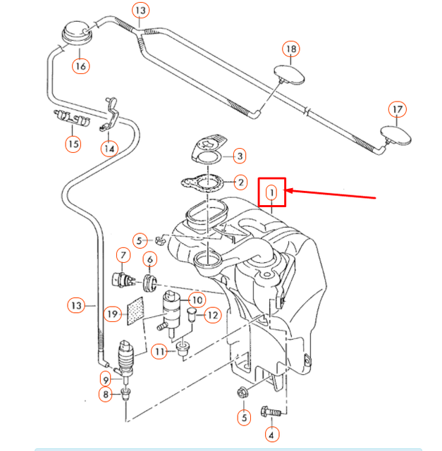 Audi A8 D3 Windscreen Washer Bottle Fluid Tank 4E0955453J for sale ...