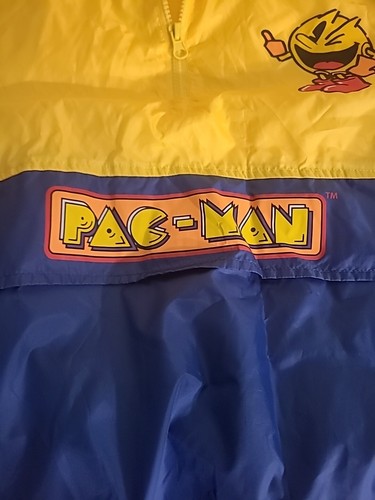 Pac-Man Hoodie Windbreaker Jacket Colorblock Men Size XL Lightweight ...