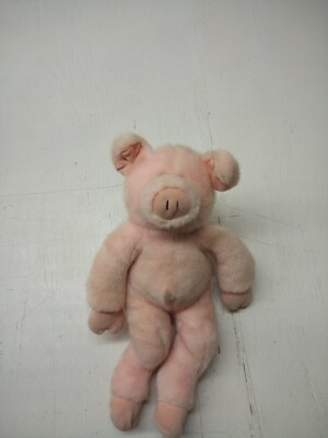 Pig Pale Pink Plush Fuzzy Soft 12" Sitting Stuffed Animal Plush Toy No ...