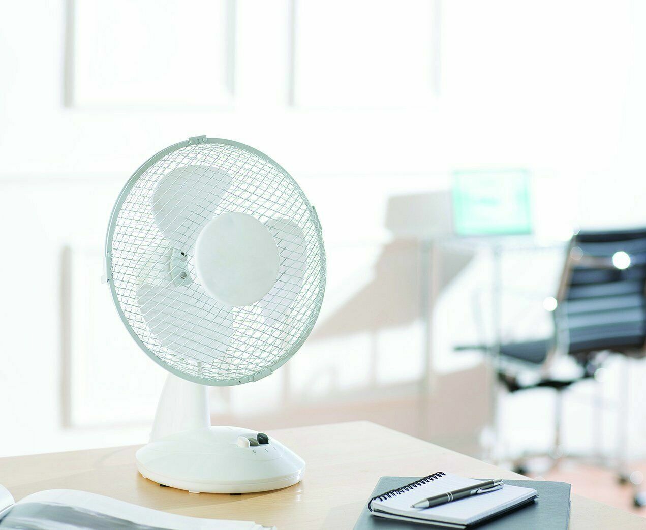 9" INCH 23CM SMALL OSCILLATING 2 SPEED AIR COOLING DESK WORK TOP FAN ...