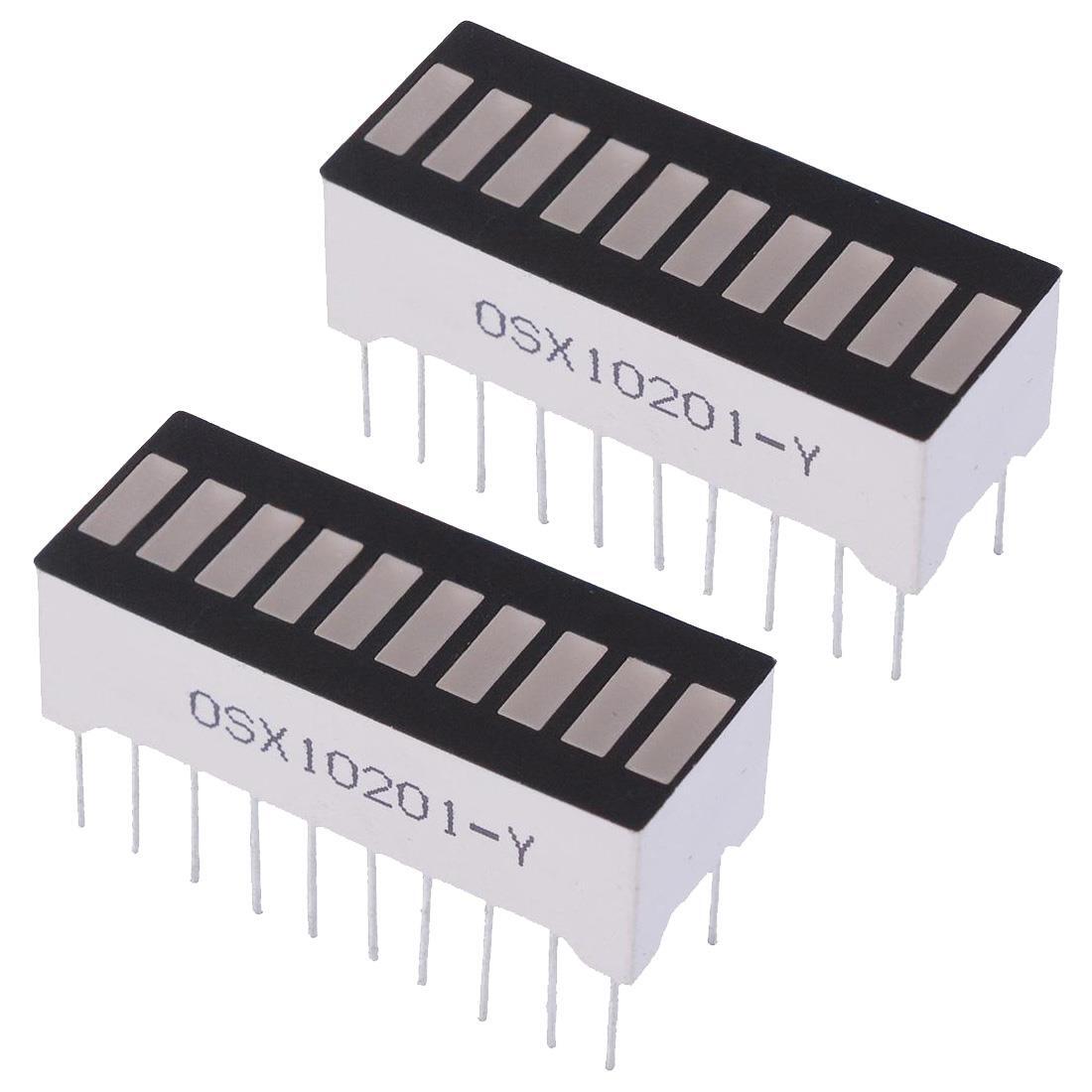 2 x Yellow 10-Segment LED Bar Array Display | eBay