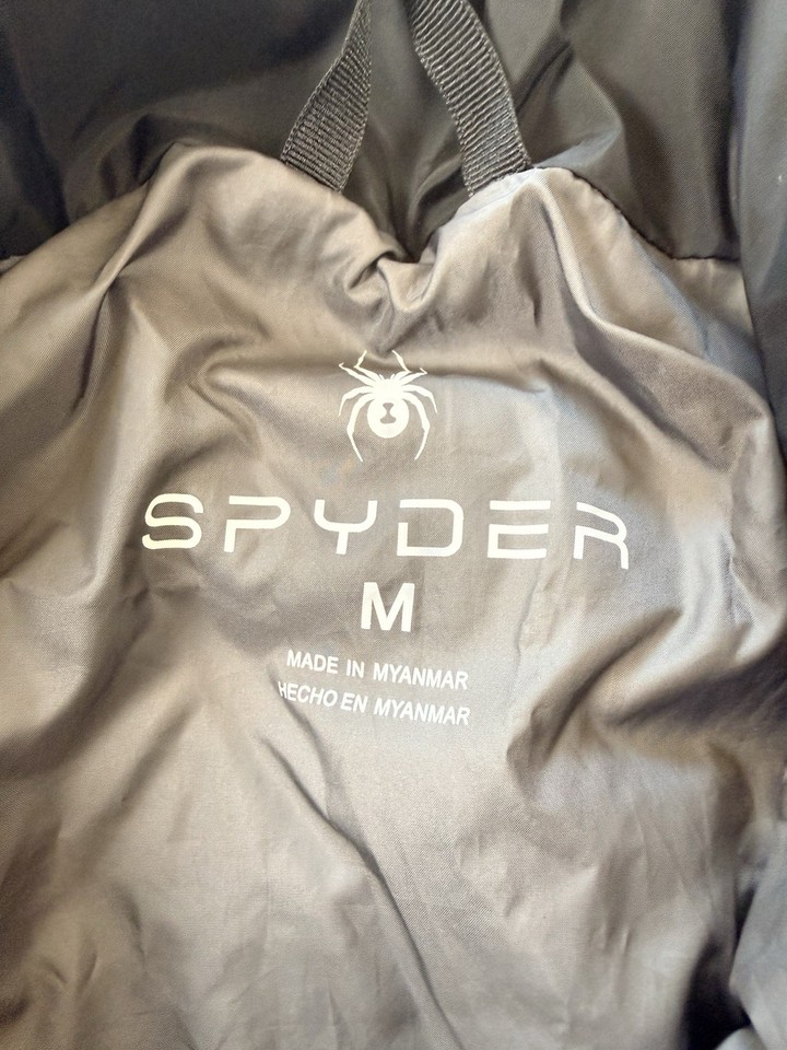 Spyder Men’s Medium Puffer Jacket Black Quilted Packable Zip Up | eBay