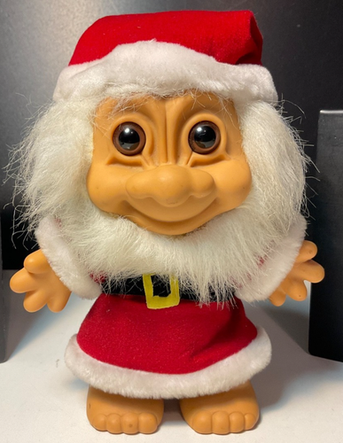 Vintage 1990's RUSS TROLL Doll Santa Claus Smiley Large 8" Christmas ...