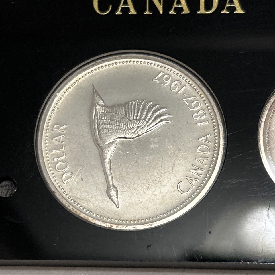 1867-1967 Canadian Centennial Souvenir Coin 6-Coin Set, Silver, With ...