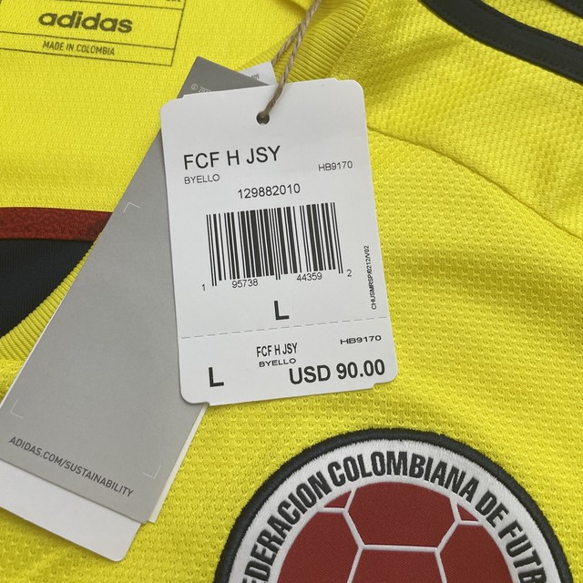 Adidas Men’s Sz L Slim Fit Colombia Home Soccer Football Jersey 22-23 ...