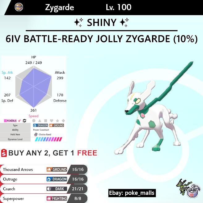 Legendary Pokemon Zygarde Shiny