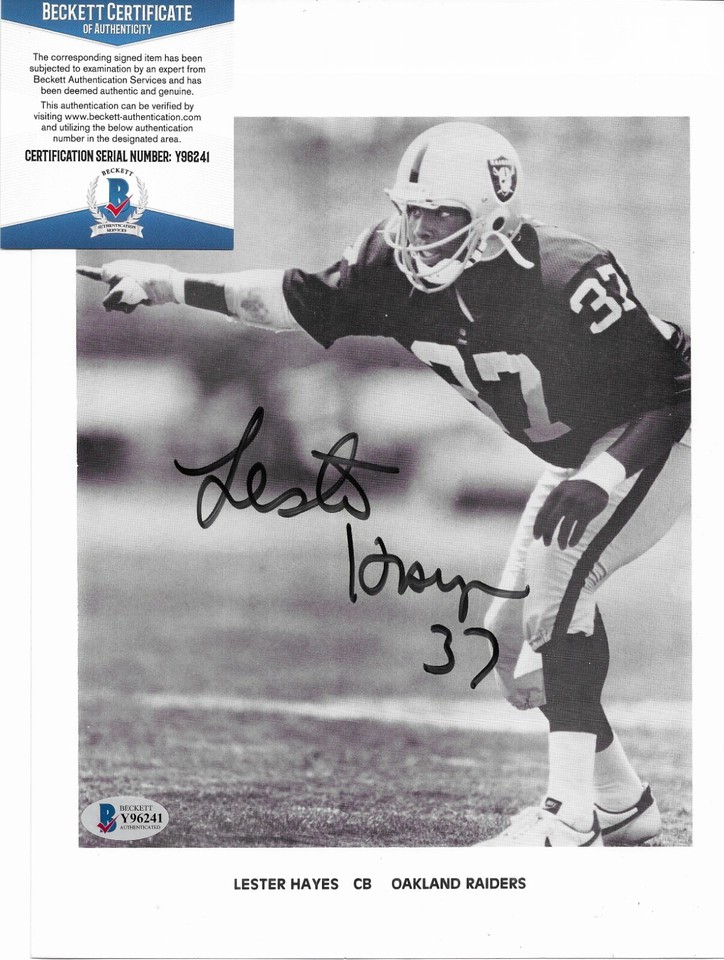 Lester Hayes Oakland Raiders Signed 8x10 Photo Autographed BAS COA ...