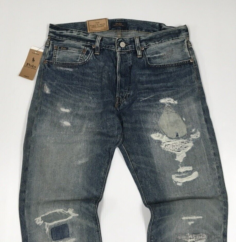 Polo Ralph Lauren Repaired Distressed Patchwork Ripped Shredded ...