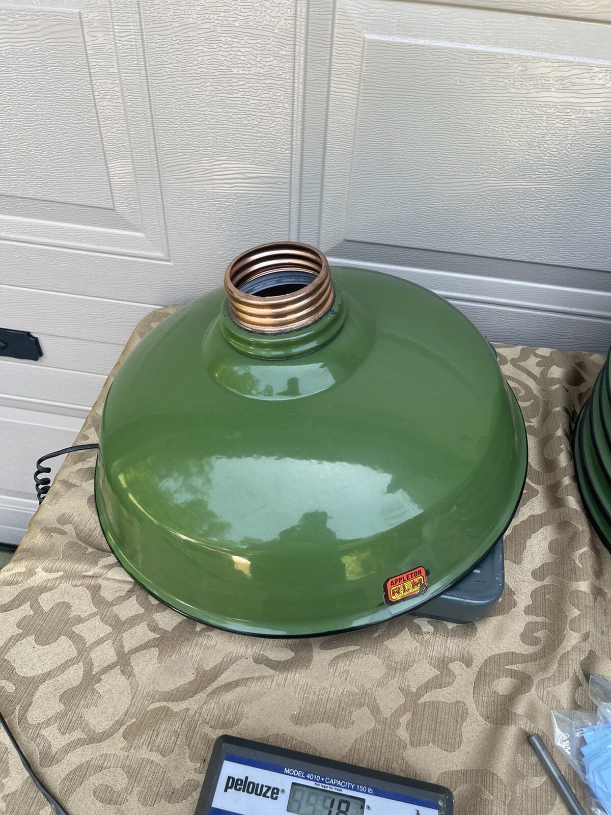Appleton RLM 16” Porcelain Green Industrial Light Enamel Shade NOS Read ...