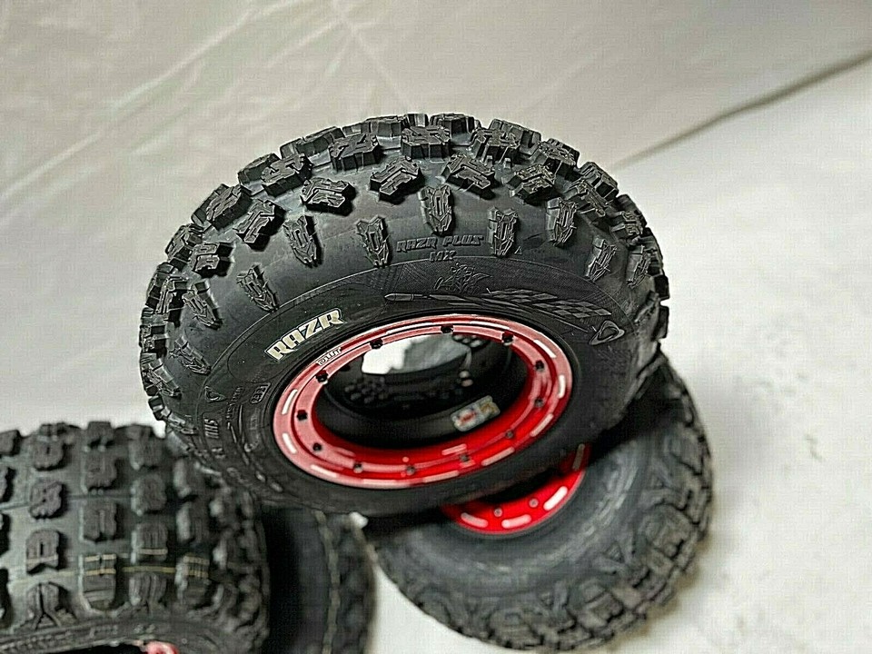 DWT G3 Beadlock Rims Maxxis Razr Plus MX Tires Front Rear YFZ450 ...