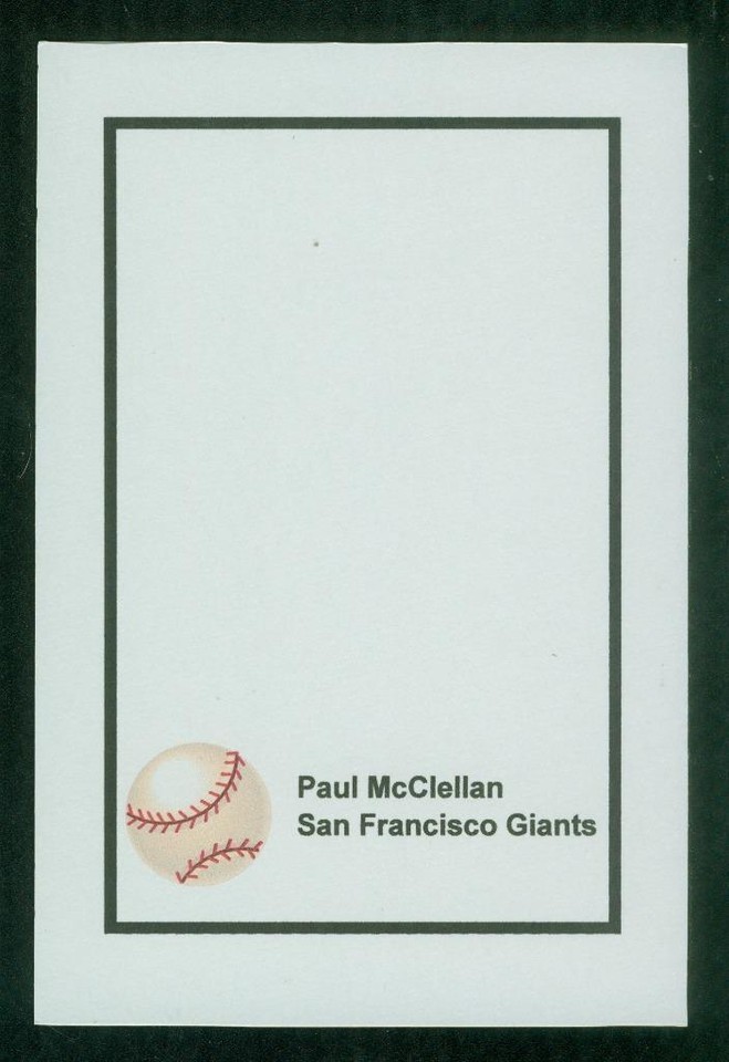 #1118, 4" x 6" Photo Card, Signed-Autographed, Paul McClellan, S. F ...