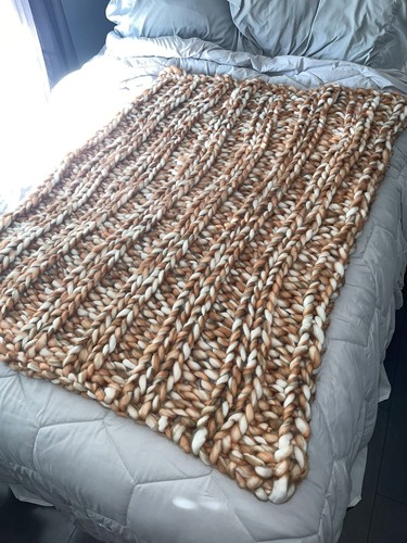 Handmade Chunky Knit Blanket Super Soft GIFT IDEA | eBay
