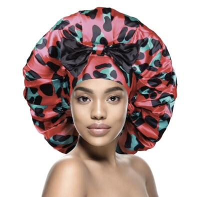 Donna Jumbo Bow Tie Bonnet 1pc Satin Bonnet Hair Bonnet Removable ...