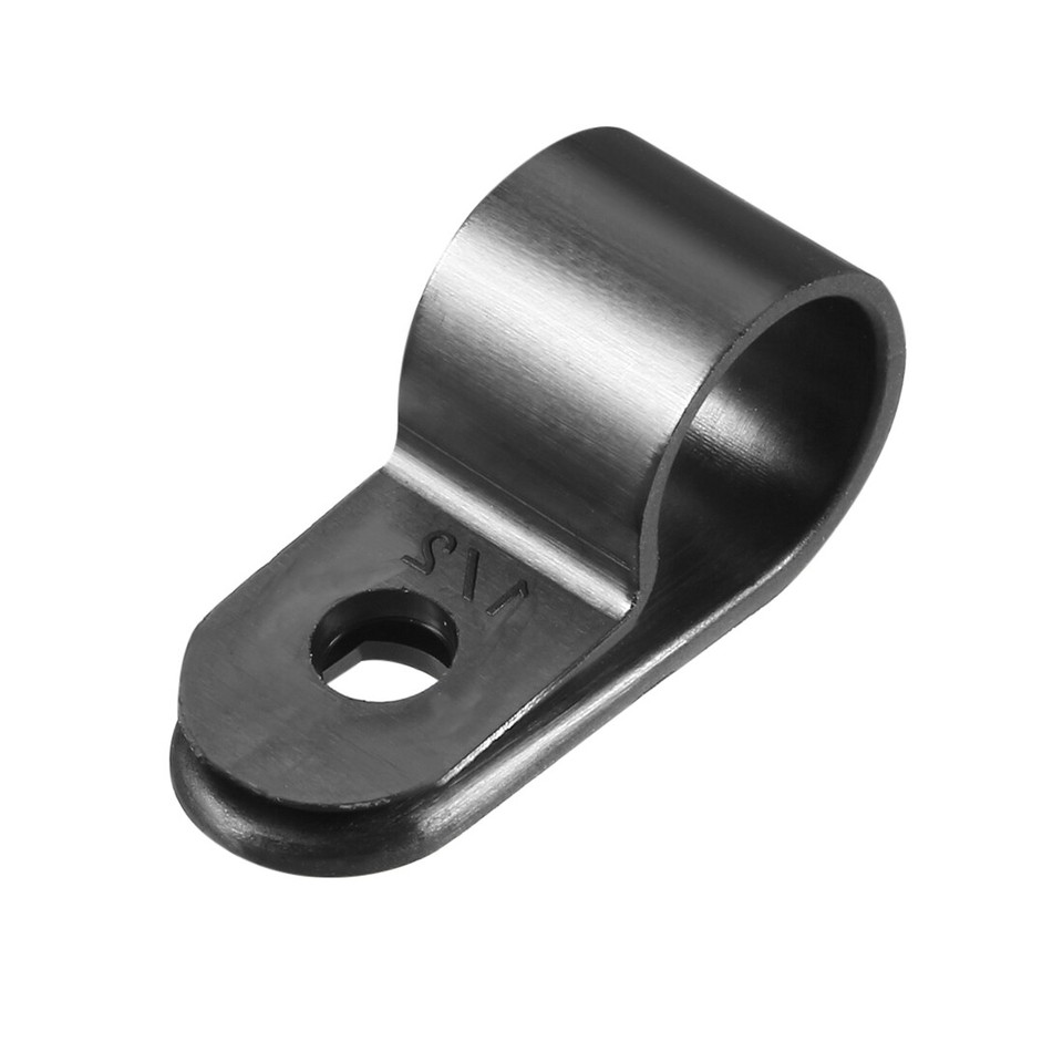 P Clips Nylon Black Plastic Pclip Clamp Hose Cable Holder Conduit Tidy ...