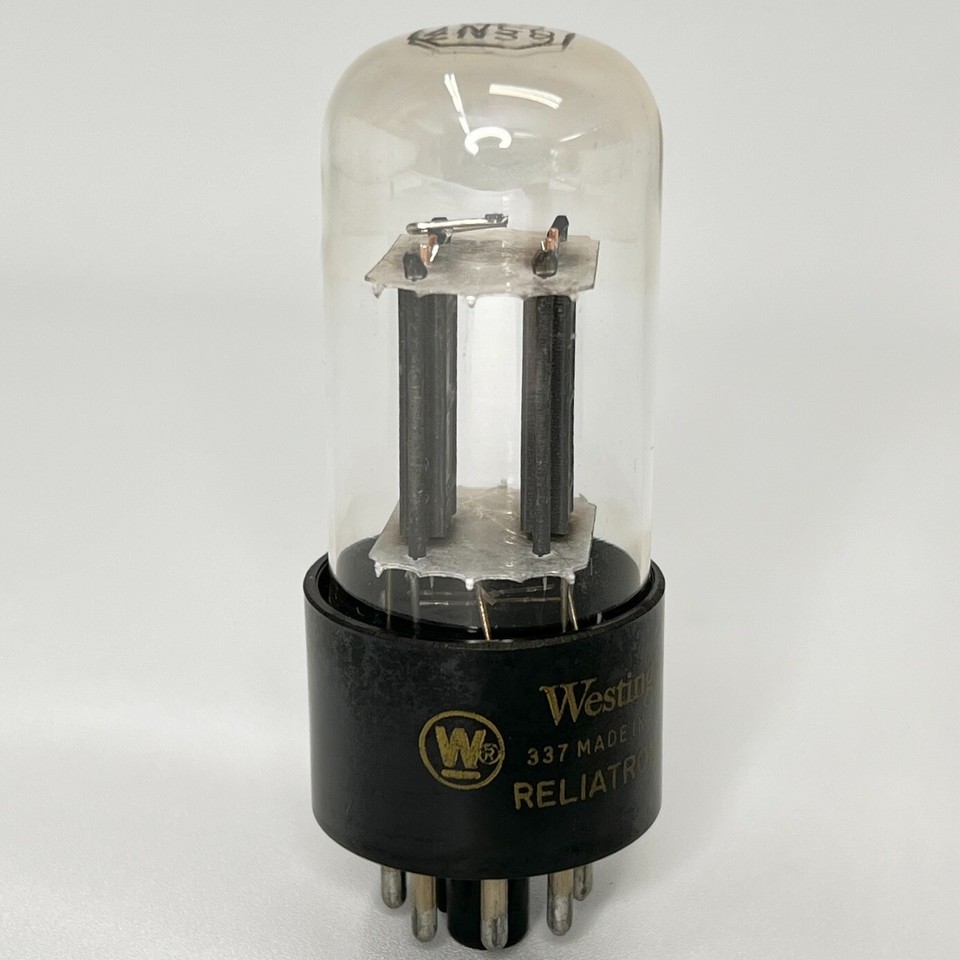 (1) Tested Westinghouse 6SN7GTB Tube Black Plates Code 8R17 6SN7 GTB ...