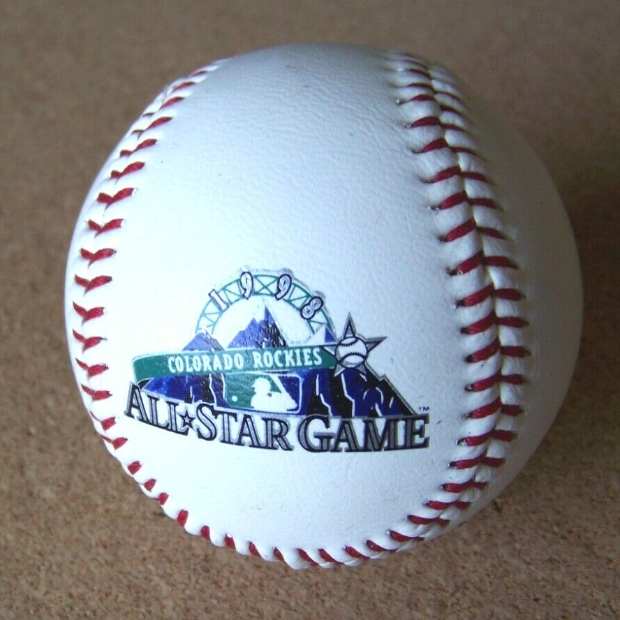 1998 Colorado Rockies Mercedes Benz AS All-Star logo baseball ball red ...
