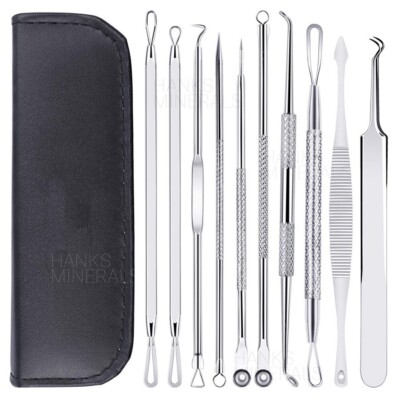 10-Piece Acne Tweezers Set Blackhead Pimple Remover Tool Blemish ...
