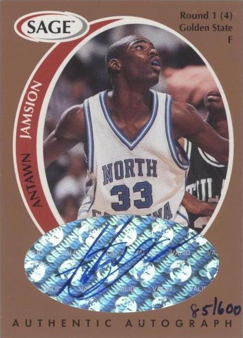 1998 SAGE - Authentic Autograph Antawn Jamison #A20 Bronze /600 (AU, RC ...