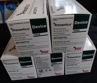 PDI Device Prevantics B123ST Antiseptic Swab | 160 Swabs Box of 5 | eBay