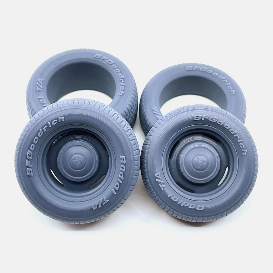 1/24 Resin 15 inch Mopar Steelie Wheels, BFGoodrich Radial T/A Tires ...