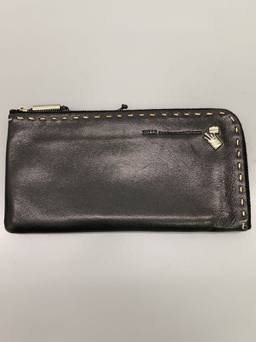 PELLE BORSA Long Wallet Leather Black Plain Men's | eBay