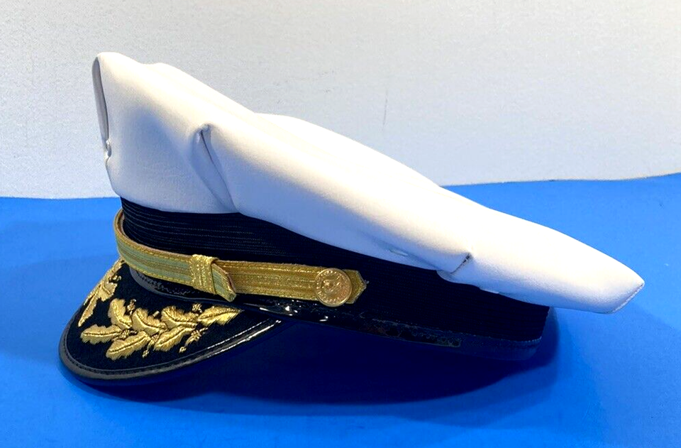 NEW KEYSTONE 8 POINT CAP CLASS A HAT WHITE W/ OAK LEAVES & GOLD STRAP 7 ...