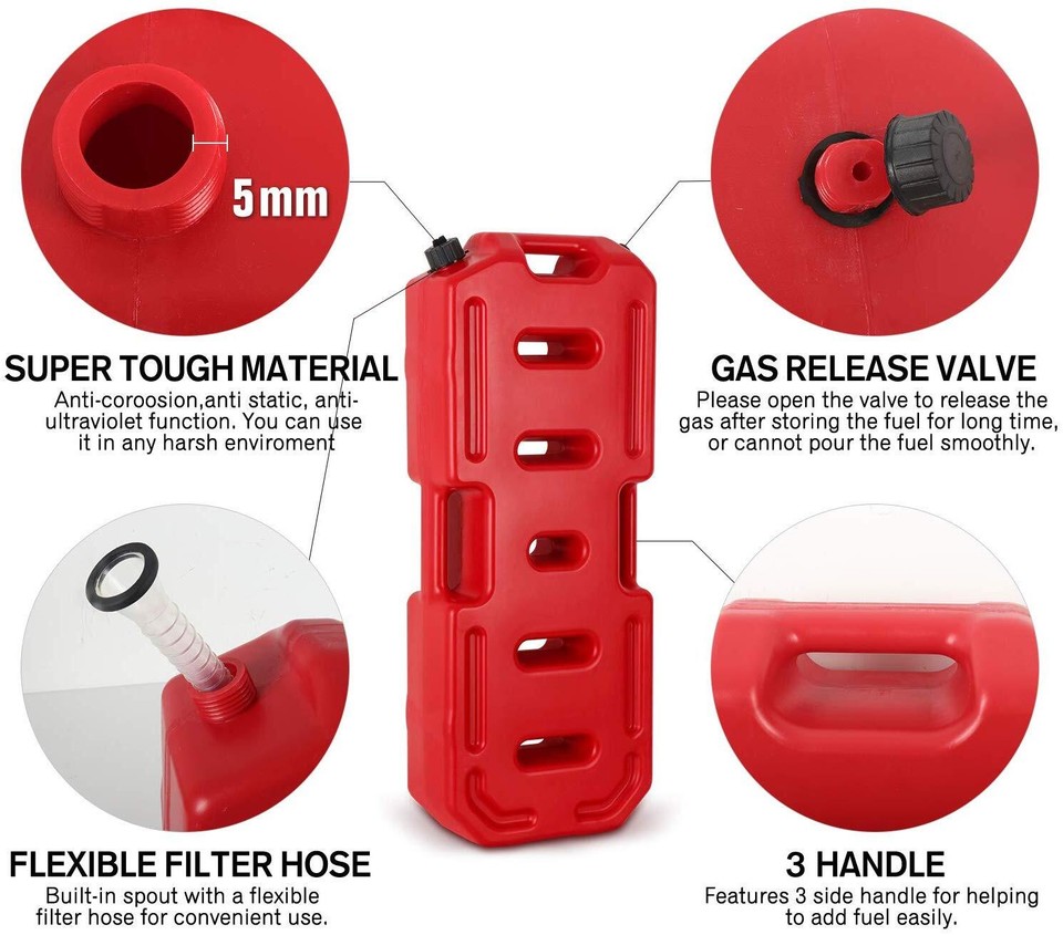 20L Fuel Tank Gas Oil Petrol Pack Container w/Lock Mounts for ATV UTV ...