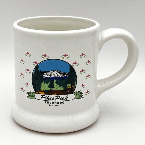 Pikes Peak Colorado Ceramic Mug White 12 Oz Souvenir Coffee Cup VTG 90s | eBay