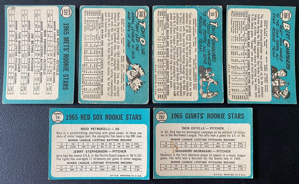 1965 Topps Baseball Complete Set (1-598 Cards) PR-VG/EX (AVG GD+) | eBay