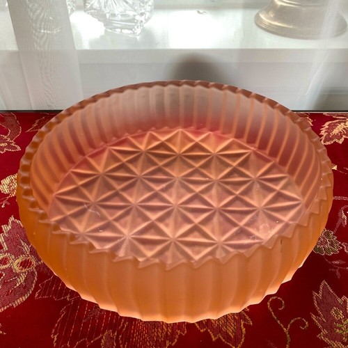 Vintage Opaque pink mauve glass dish unique bottom | eBay