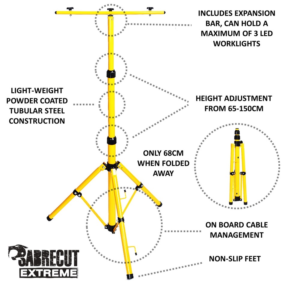 Floodlight Tripod Twin Head Telescopic Halogen Stand Halogen Lamp/Led ...
