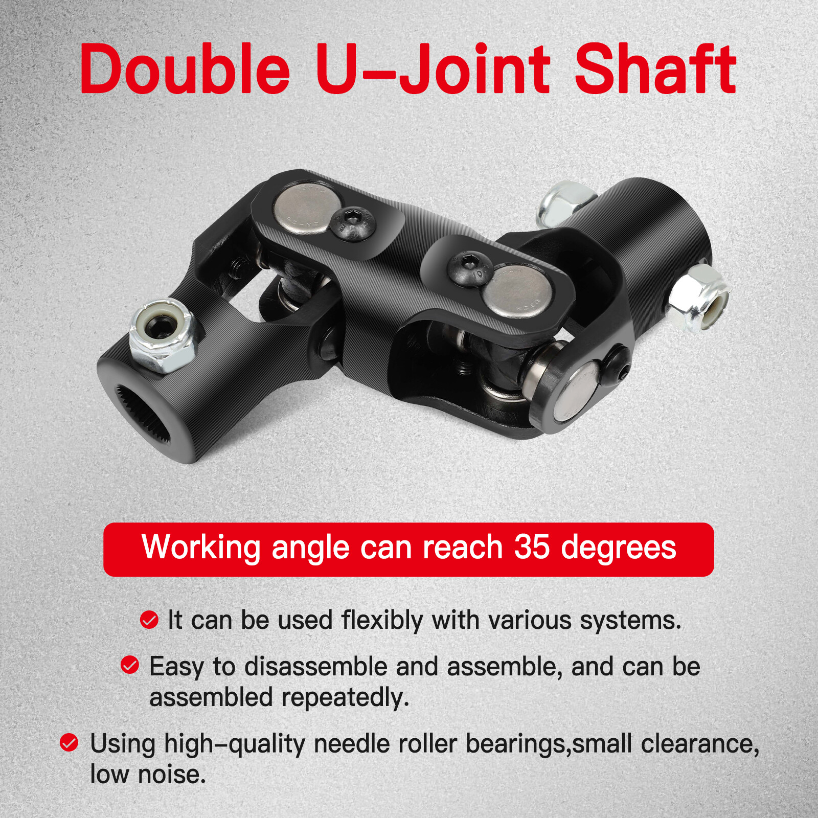 CCIYU Double 5/8 36 Spline X 3/4" DD Black Universal Steering U-Joint Shaft | eBay