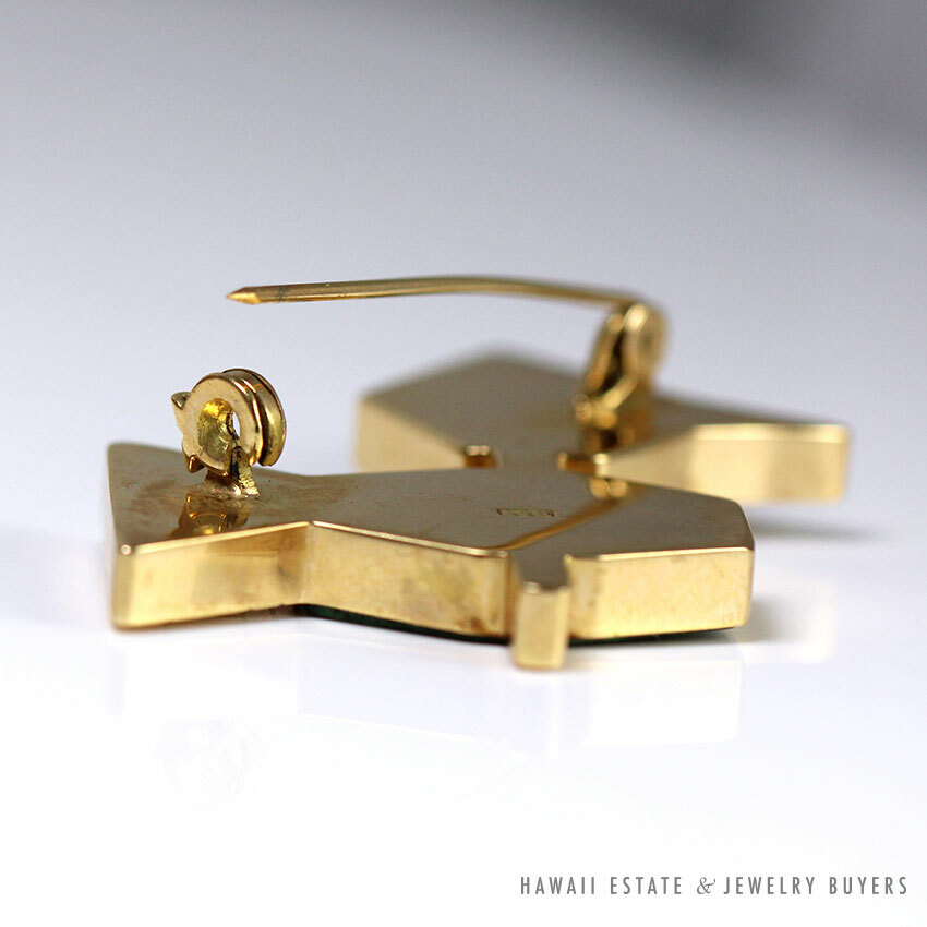 UNIQUE MAW SIT SIT 18K YELLOW GOLD BIRD GEOMETRIC BROOCH PIN | eBay