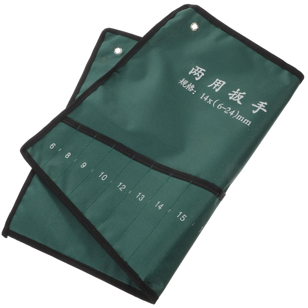 Tools Storage Bag 14-Pocket Wrench Organizer Pouch Spanner Screwdriver ...