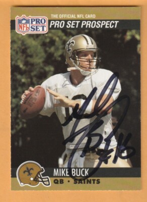 Mike Buck New Orleans Saints AUTO Signed 1990 Pro Set Maine Black Bears ...
