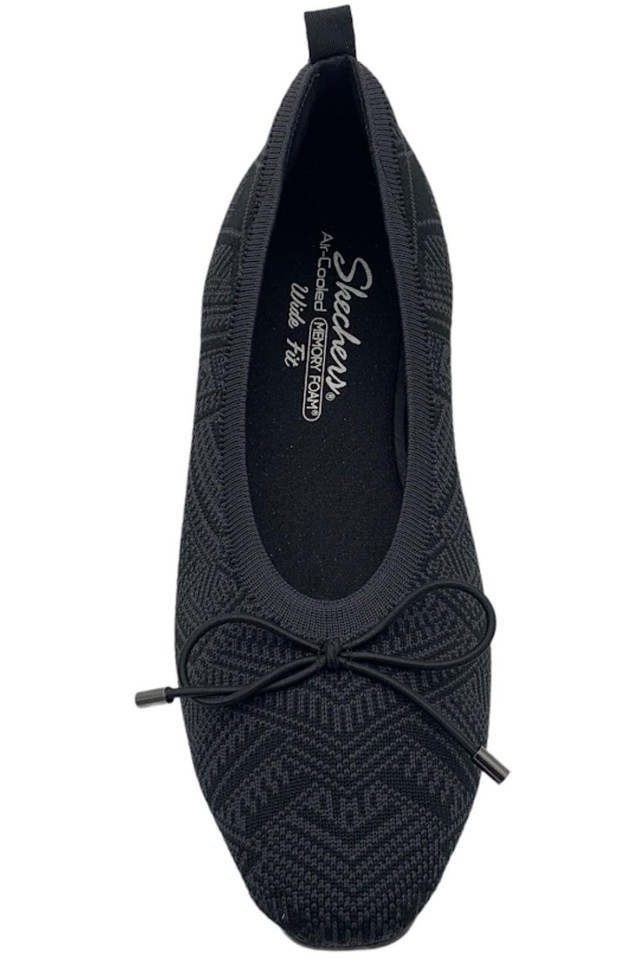 Skechers Cleo Snip Knit Vegan Skimmers Sweet Class Black/Charcoal | eBay