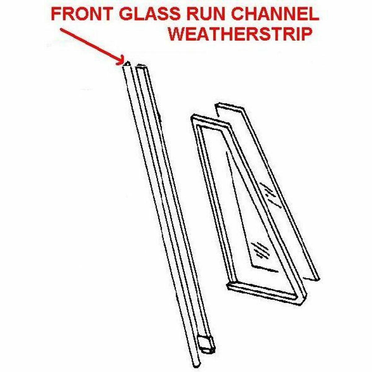 Front Window Glass Run Channel Weatherstrip Seal for 64-66 C/K Pickup ...