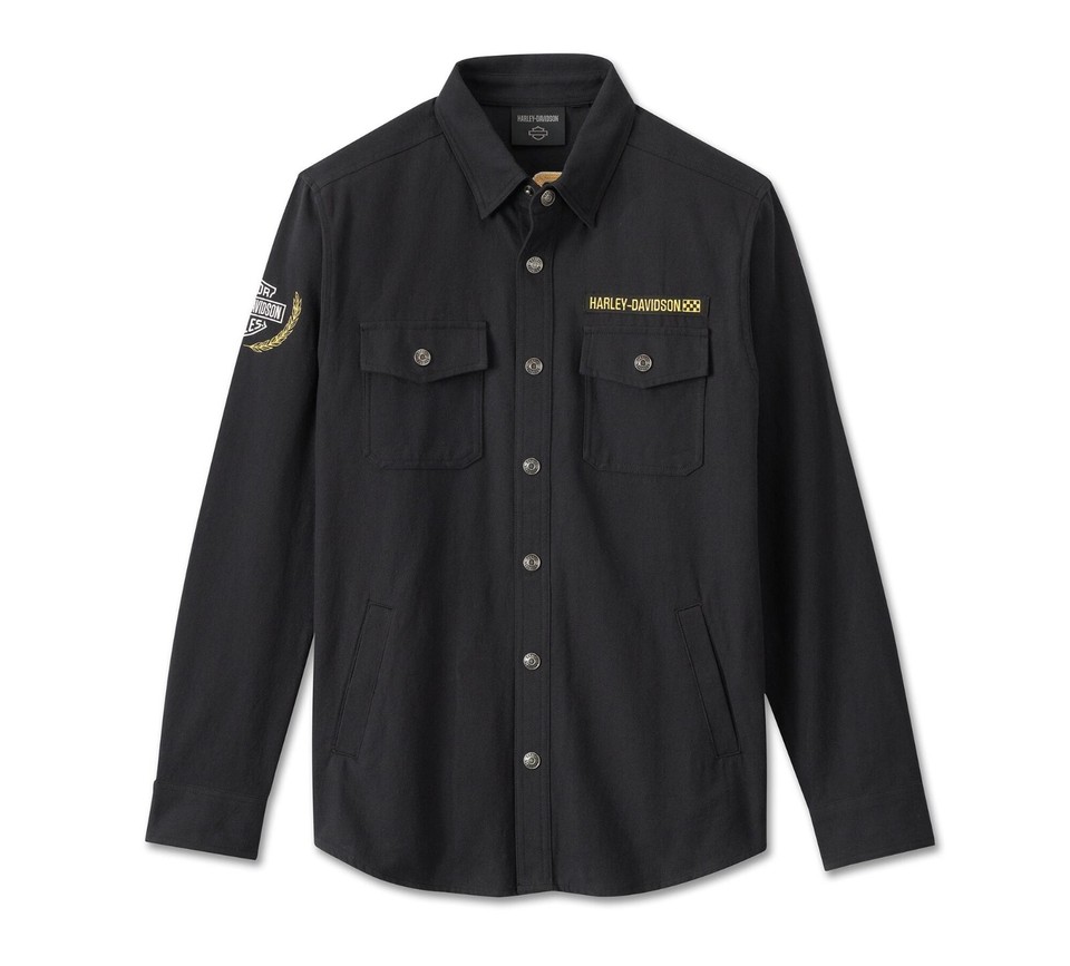 Harley-Davidson Men's Long Sleeve Button Shirt, Fairing, Black - 96461 ...