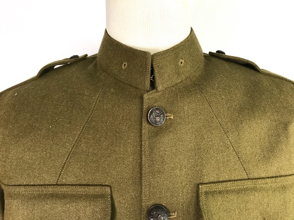 WWI US ARMY M1917 WOOL COMBAT FIELD TUNIC- SIZE LARGE 44R | eBay