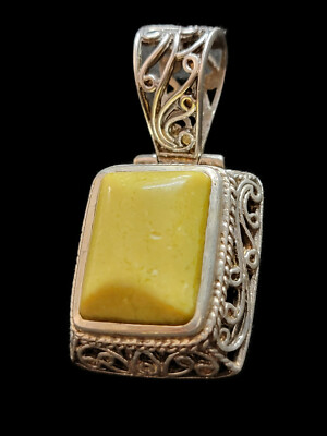 Lemon Jasper Gemstone Pendant profile gallery frame sterling silver ...