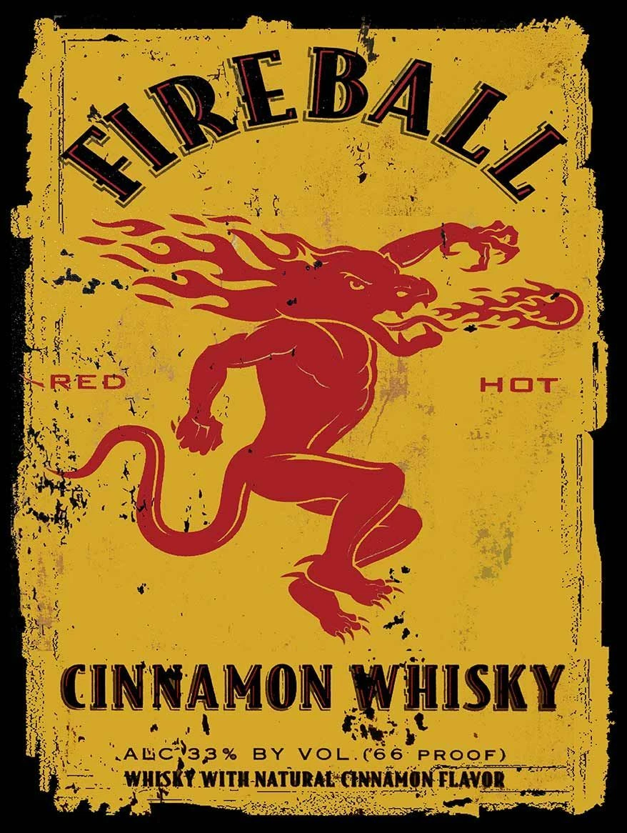 Fireball Whiskey Label