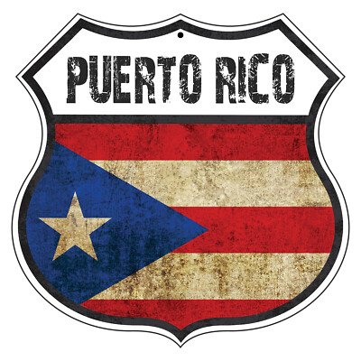 Puerto Rico Country Flag Highway Shield Aluminum Metal Sign | eBay