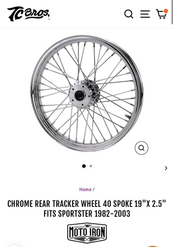 Chrome Rear Tracker Wheel 40 spoke 19"x 2.5" Fits Sportster 1982-2003 ...