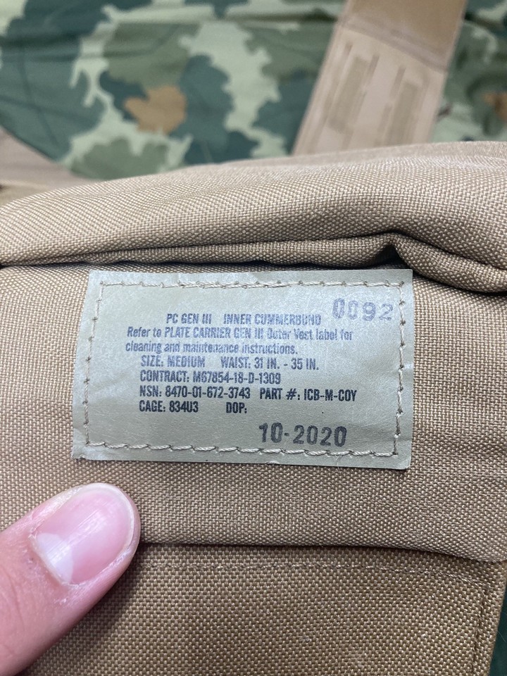 USMC Gen III Plate Carrier Inner Medium W Soft Armor IMTV Flak Coyote ...