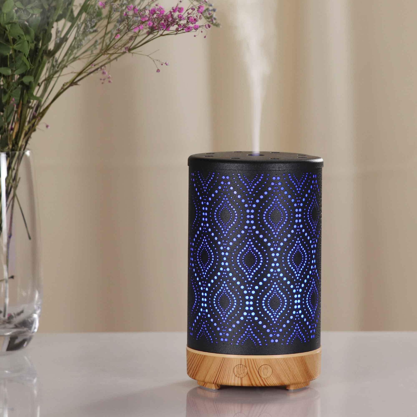Essential Oil Aroma and Remote Diffuser - 100ml Metal Art Air Mist ...