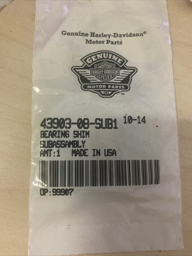 OEM NOS Harley-Davidson Front Wheel Bearing Shim Spacer 43903-08-SUB1 ...