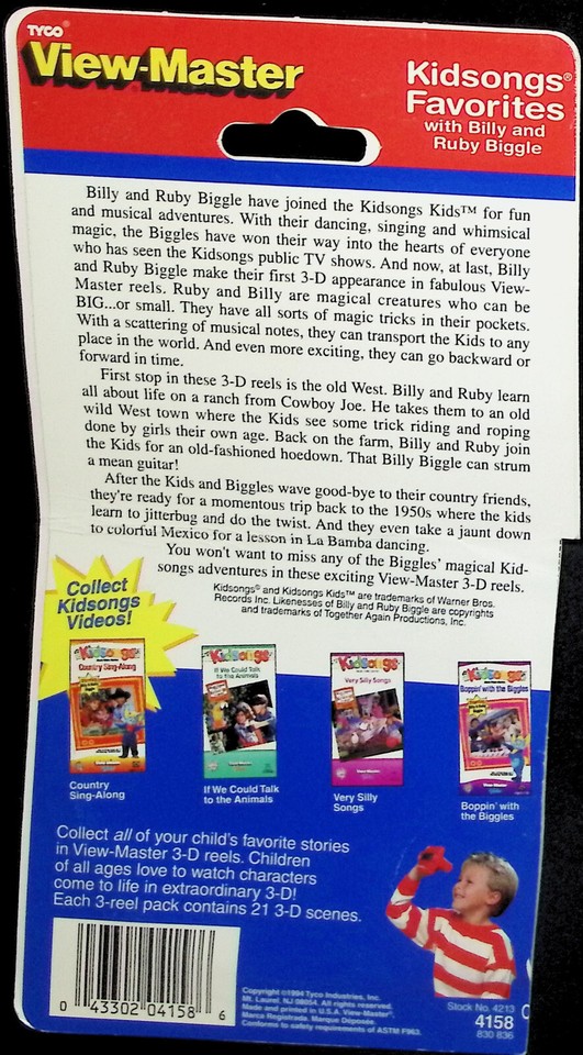 KIDSONGS FAVORITES WITH BILLY & RUBY 3d View-Master 3 Reel Packet | eBay